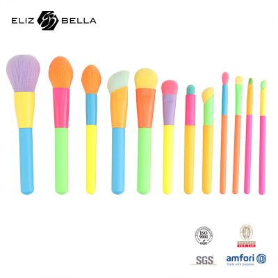 China 12pcs Professional Multi-Colors Makeup Brush Set For Foundation Powder Blush Eyeshadow,Colorful Cosmetic Brush for sale