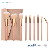 China 9pcs Plastic Handle Orange Makeup Brush Set With Poly Bag for sale