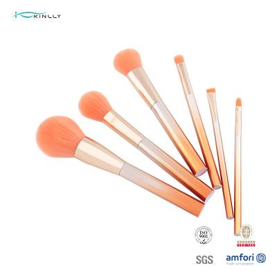 China Cabelo sintético macio do punho plástico de alumínio do grupo de escova 6PCS da composição da cara da virola à venda