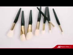 8-stuk de Houten van de Make-upborstels van de Handvatluxe Reeks van Rose Gold Ferrule Cosmetic Brush