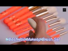 Synthetic Hair Makeup Brushes With Rolling Printing Soft Touch Wooden Handle,Rose Gold Aluminium Ferrule Make Up Brush