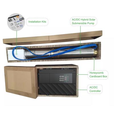 Cina Kit pompa per pozzi d'acqua a energia solare DC 400W Pompa solare sommergibile per pozzi profondi in acciaio inossidabile 24V in vendita