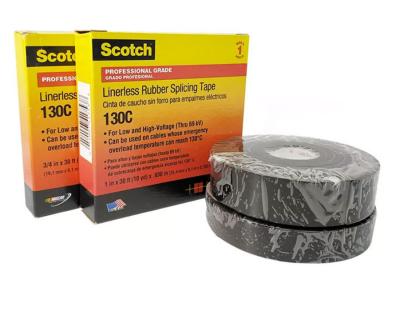 China Black Rubber Splicing Tape Insulation 130c For Electrical  0.76mm for sale
