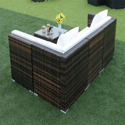 China Outdoor Indoor PE Rattan Sofa With Side Sofa , Middle Sofa , Ottoman , Coffee Table Rattan chair furniture set for sale