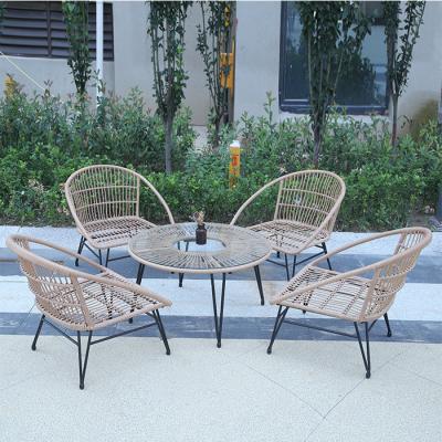Meubles en Pe Rattan Tables à manger et chaises Artisanat Table à café tissée Chaise canapé