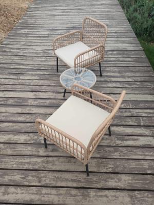 Tissus frais de rotin chaises de jardin table élégante canapé de café mobilier d'extérieur