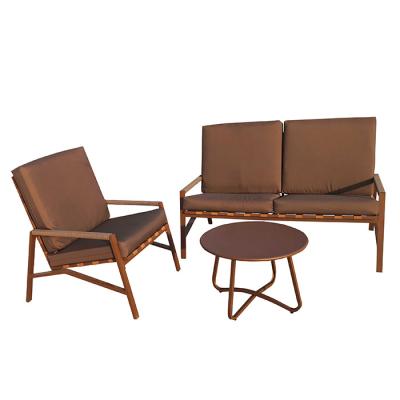 China Attractive Design Modern Sofa Set Furniture Luxury Teak Wood Outdoor Patio Garden Sofa Set With Cushion Furniture Set for sale
