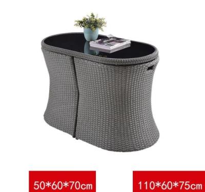 Cina Patio interno esterno Rattan Bistro Set da pranzo Poltrona da balcone Spazio libero Risparmio di spazio in vendita