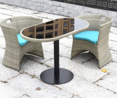 Cina Patio interno esterno Rattan Bistro Set da pranzo Poltrona da balcone Spazio libero Risparmio di spazio in vendita