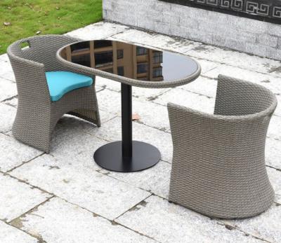 Cina Patio interno esterno Rattan Bistro Set da pranzo Poltrona da balcone Spazio libero Risparmio di spazio in vendita