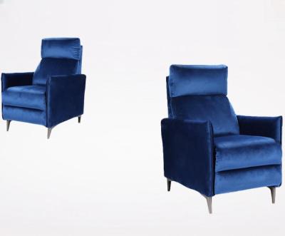China Vintage blauw fluweel uittrekbaar bed banken rugleuning eenpersoonsbank woonkamer kantoor Te koop