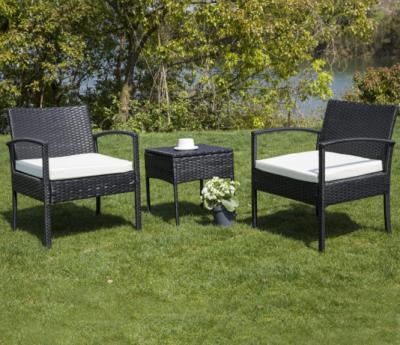 China Patio Outdoor Dining Table Rattan Table Tempered Glass Tabletop Porch Conversation for sale