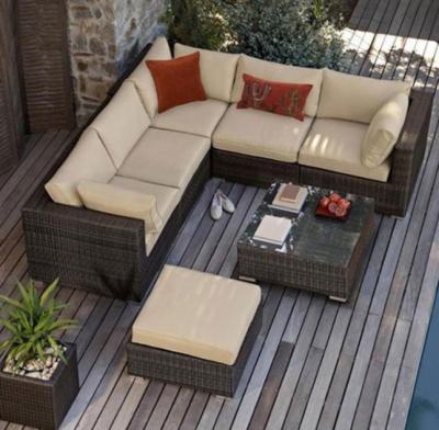 China Rattan Lounge Sofa Set Outdoor Garden Patio Furniture Waterproof Sunproof Outdoor for sale