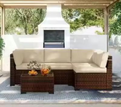 China Outdoor Wicker Rattan Sofa Set Rattan Chair Sectional Cushion Lawn Garden Furniture for sale