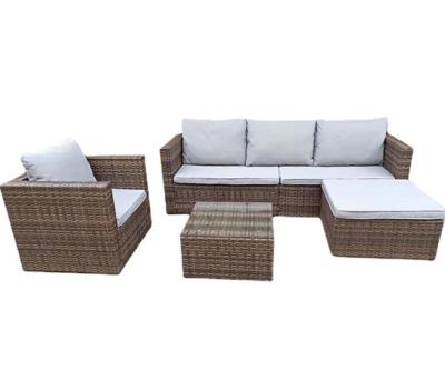 China 6Pcs Deep Seating Patio Wicker Outdoor Garden Furniture Rattan Sofa Couch for sale