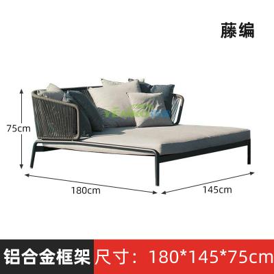 Cina Set di divani e tavoli da caffè per cortile, giardino, villa, terrazza, sedia in rattan, stile nordico, hotel all'aperto, mobili in rattan per il tempo libero. in vendita