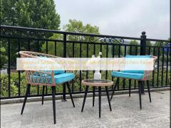 Conjunto de cadeiras de mesa de café de ratão à prova d'água para jardim e pátio
