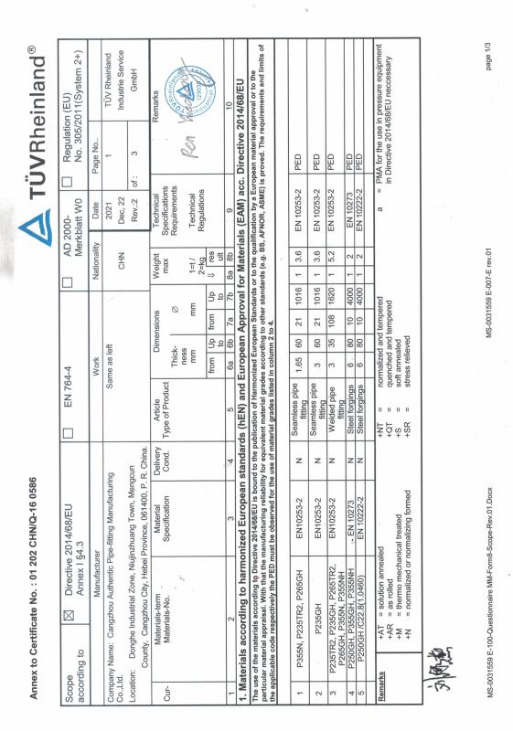  - Cangzhou Authentic PIPE-FITTING Manufacturing Co., Ltd.