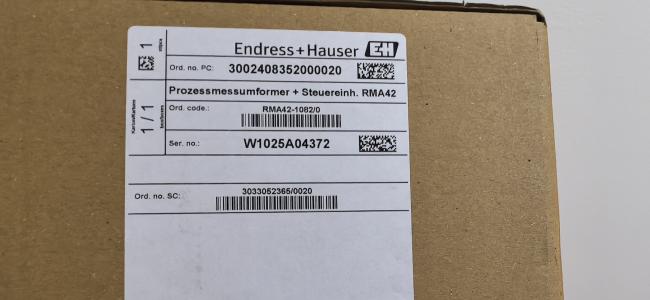 Endress Hauser RMA42 Process Transmitter unit showing display and connections