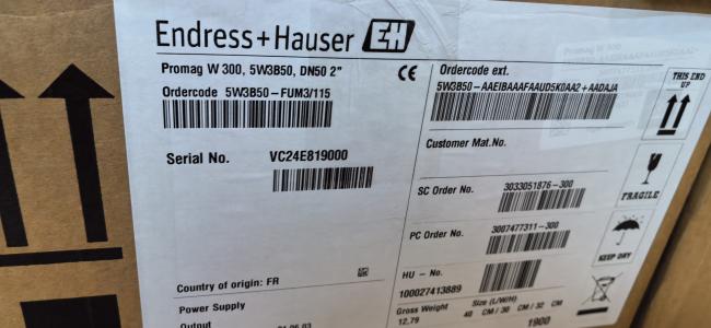 Endress+Hauser Proline Promag W 300 Flowmeter - Front View