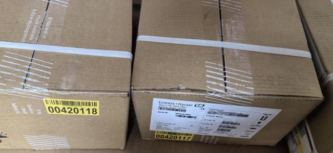 Close-up view of Proline Prowirl F 200 flowmeter