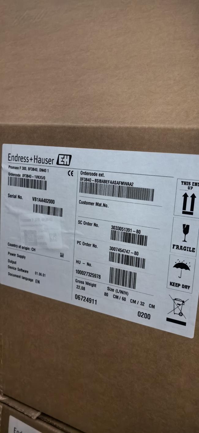 Endress+Hauser Proline Promass F 300 Coriolis Flowmeter