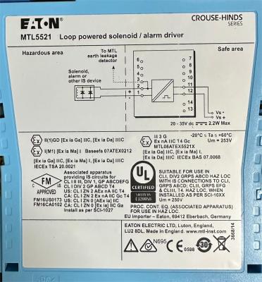 China MTL5521 Solenoid Alarm Driver 20-35V DC Safety Barrier for sale