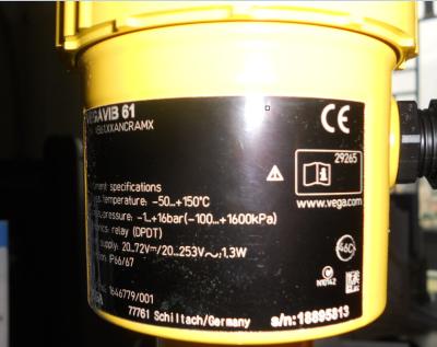 China VEGAVIB 61 Interruptor de nível de vibração 316L para sólidos a granel VB61.XXAGDRAMX à venda