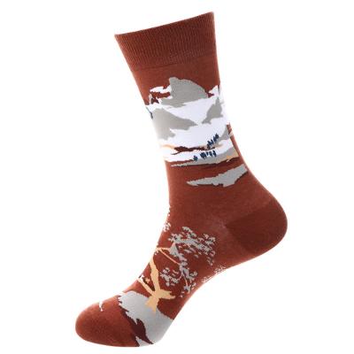 China Personalized High Quality Seamless Jacquard Knit Cartoon Novelty Men Cotton Crew Socks for sale