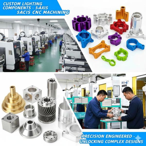Quality Lighting Component CNC Machining Service CNC Milled Parts 5 Axis Power Coating for sale