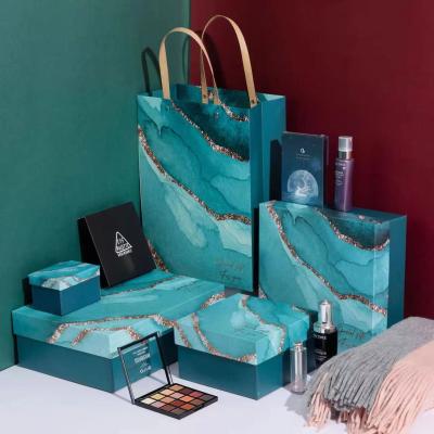 Cina Abitudine blu di Art Paper Paperboard Gift Boxes con il coperchio e la base rigidi in vendita