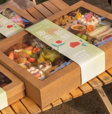 Cina Scatola ondulata per flauto in carta kraft di colore marrone con confezione per alimenti con finestra trasparente in vendita