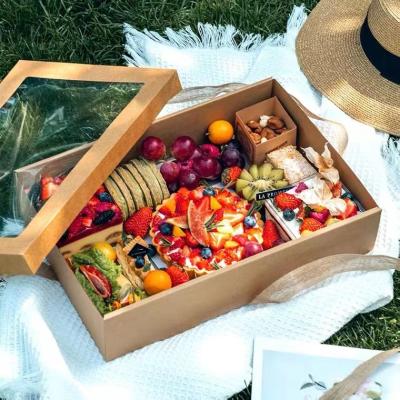 Cina Scatola ondulata per flauto in carta kraft di colore marrone con confezione per alimenti con finestra trasparente in vendita