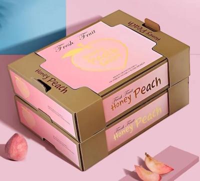 Cina Imballaggio di frutta con logo per stampa a caldo in lamina di cartone ondulato riciclabile con flauto E rosa in vendita