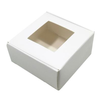 Cina il contenitore di regalo di 8X8X4cm Kraft con la finestra, favore personale di nozze inscatola pieghevole in vendita