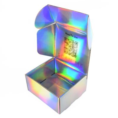 China Caixa de papel holográfica das caixas de presente quadradas elegantes do cartão para o cosmético à venda