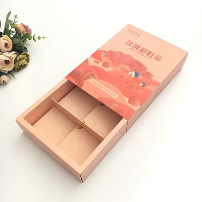 Cina Contenitore di regalo di stile del cassetto della carta kraft, contenitore di cioccolato che imballa benvenuto rosa dell'OEM in vendita