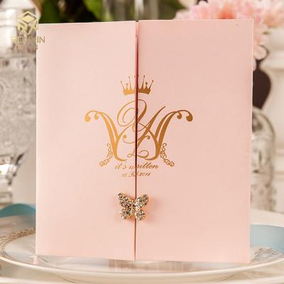 Cina inviti di 15cm Rose Gold Laser Cut Wedding in vendita