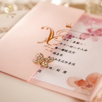 Cina inviti di 15cm Rose Gold Laser Cut Wedding in vendita