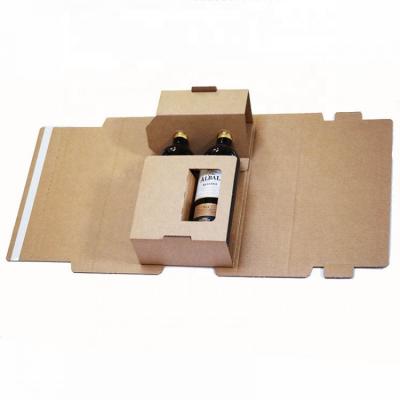 Cina Il FSC approva il contenitore di regalo riciclabile di Kraft con la finestra, cartone del contenitore di vino di 3 bottiglie in vendita