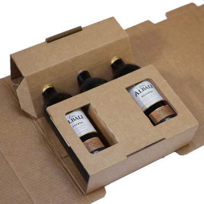 Cina Il FSC approva il contenitore di regalo riciclabile di Kraft con la finestra, cartone del contenitore di vino di 3 bottiglie in vendita