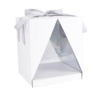 China Customized Foldable White Cake Boxes With Window Simply Design for sale