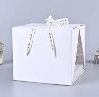 China Customized Foldable White Cake Boxes With Window Simply Design for sale