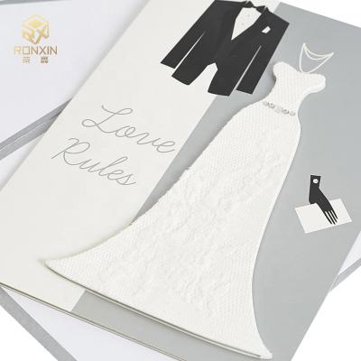 Cina Timbratura calda riciclabile alla moda di Grey And White Wedding Invitations in vendita