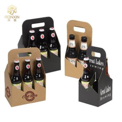 Cina Un cartone portatile di 6 portabottiglie con la carta kraft della maniglia in vendita