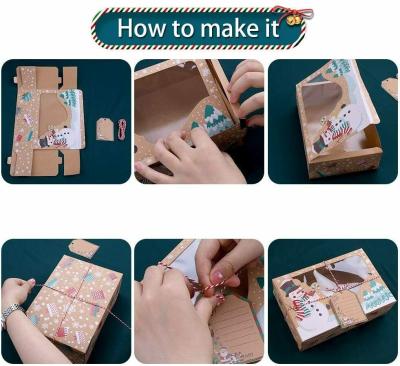 Cina Contenitore di regalo delicato di 22x15x7cm Kraft con la finestra per il regalo di Chirsmas in vendita