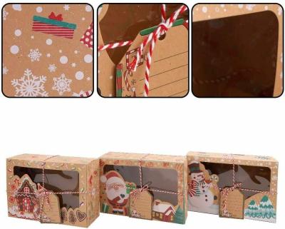 Cina Contenitore di regalo delicato di 22x15x7cm Kraft con la finestra per il regalo di Chirsmas in vendita