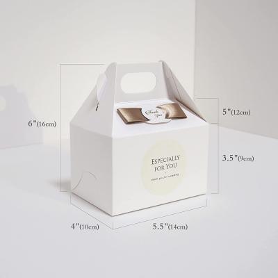 China caixas brancas da sobremesa do cartão de 10x14cm, caixa afastada do bolo com janela à venda