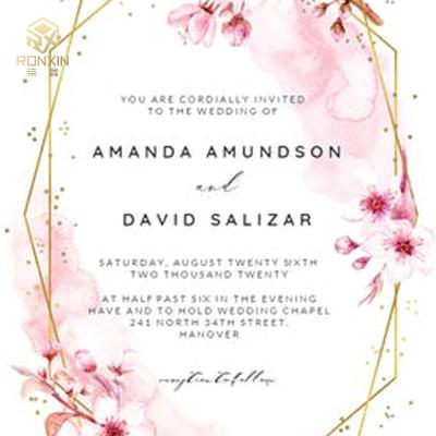 Cina Inviti eleganti operati di Rose Gold Foil Vellum Wedding decorativi in vendita