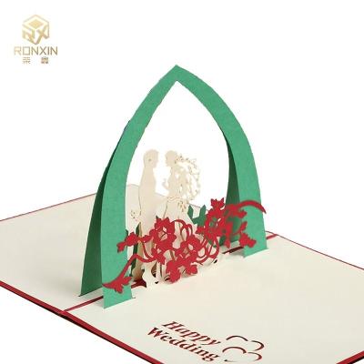 Cina Il laser fatto a mano ISO9001 ha tagliato le partecipazioni di nozze, cartoline d'auguri di pop-up 3D uniche in vendita